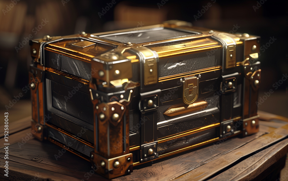 Golden chest Stock-Illustration | Adobe Stock