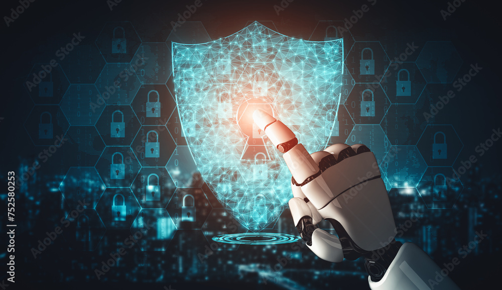 Poster XAI 3D rendering artificial intelligence AI research of droid ...