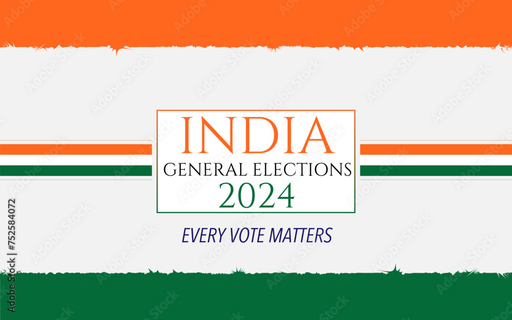 Indian general elections 2024 campaign poster image Stock Vector ...