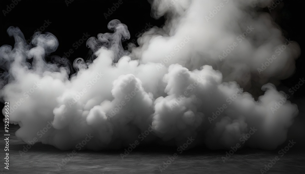 Smoke black ground fog cloud floor mist background steam dust dark ...