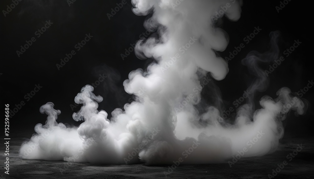 Smoke black ground fog cloud floor mist background steam dust dark ...