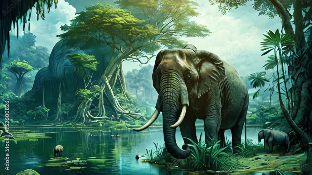 10,000 BC forest habitat for variety of creatures and vegetation ...