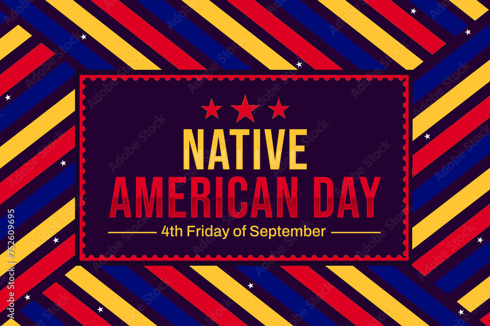 Native American Day colorful background with shapes and typography. 4th ...
