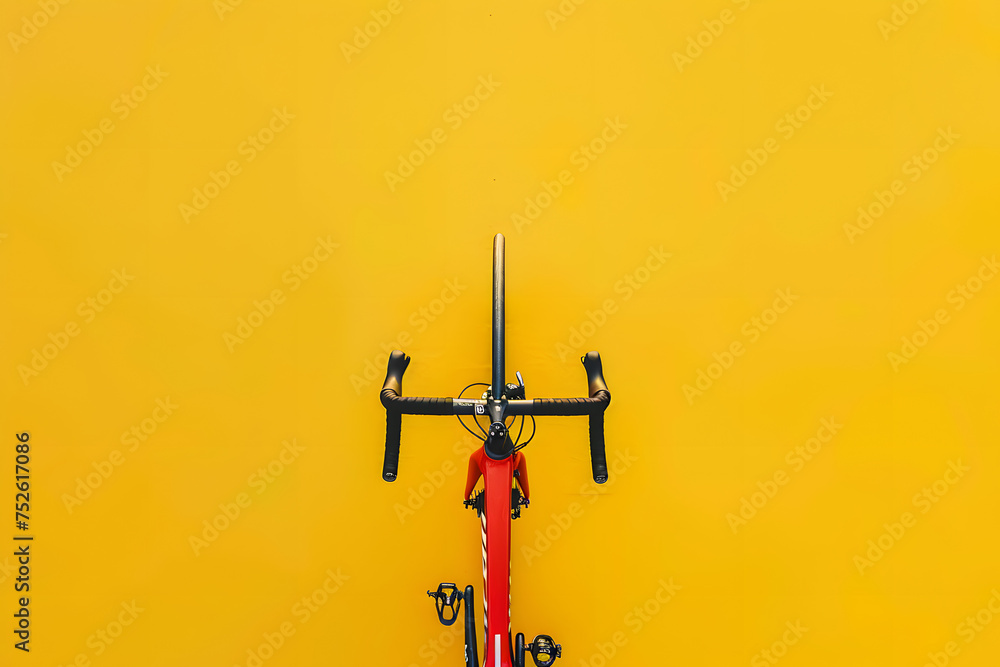 cyclist with a racing bike, top view, isolated on a speed-inspired ...