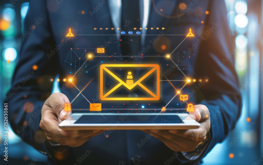 New email notification warning sign email and internet communication ...