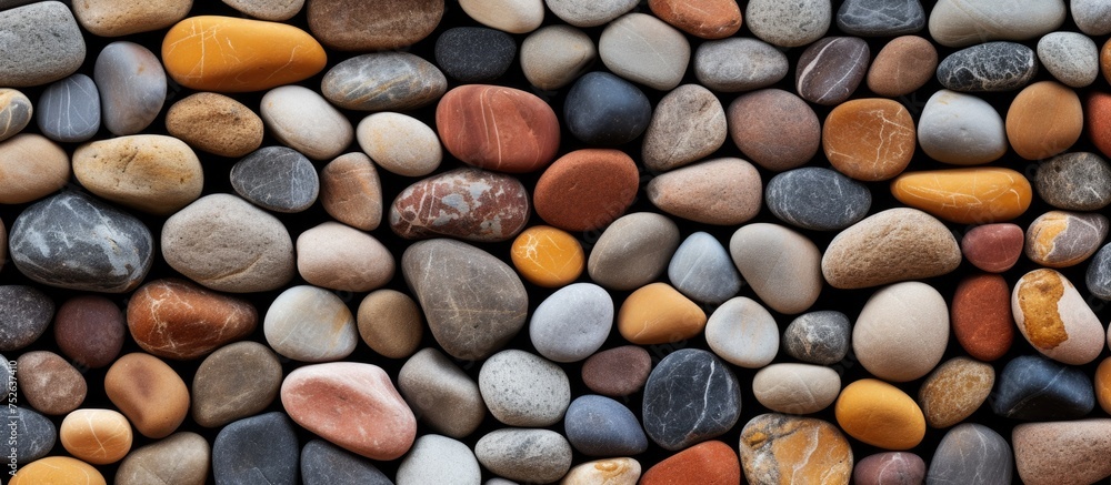 A cluster of rocks, closely positioned side by side, forming a solid ...