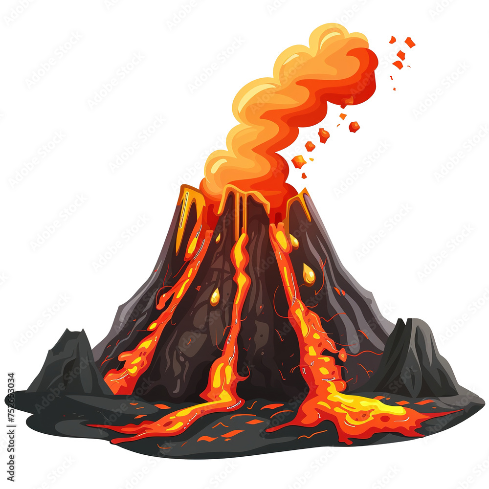 Volcano Clipart Cartoon Vector Illustration Volcano Clipart Eruption ...