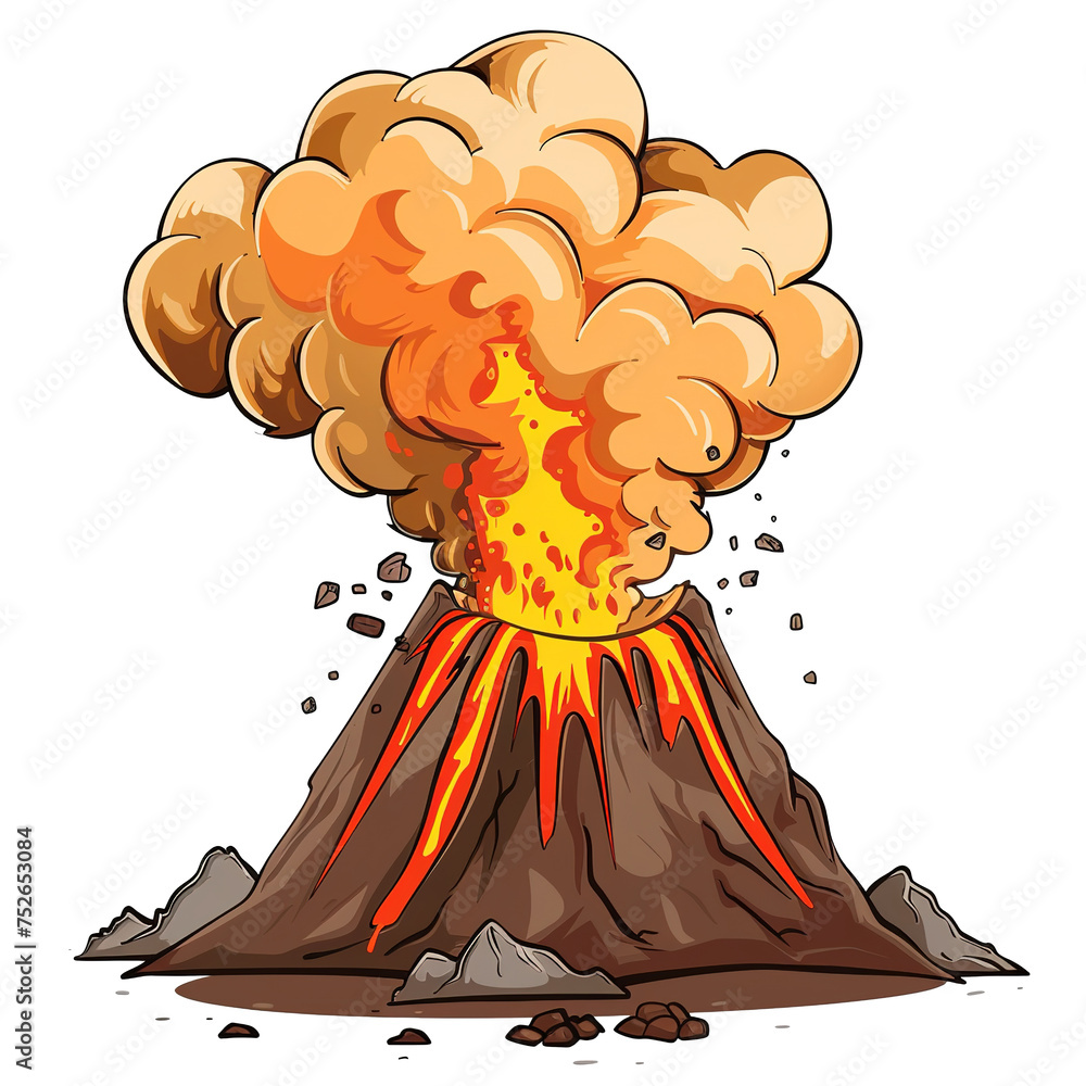 Volcano Clipart Cartoon Vector Illustration Volcano Clipart Eruption ...