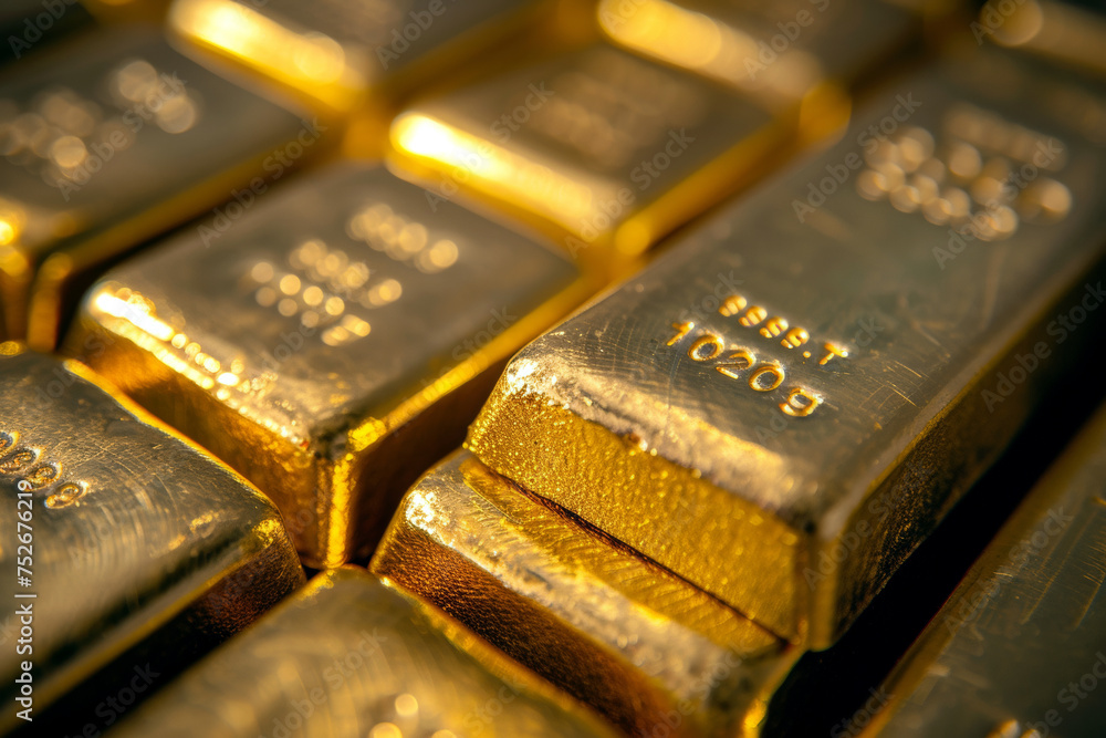 Ai generated ofGold bars Gold ingot, bullion gold, bank vault, stacked ...