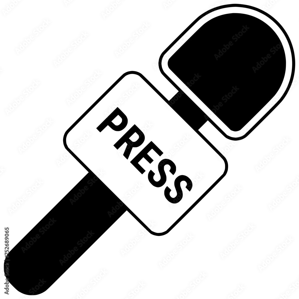 microphone illustration journalist silhouette media logo interview icon ...