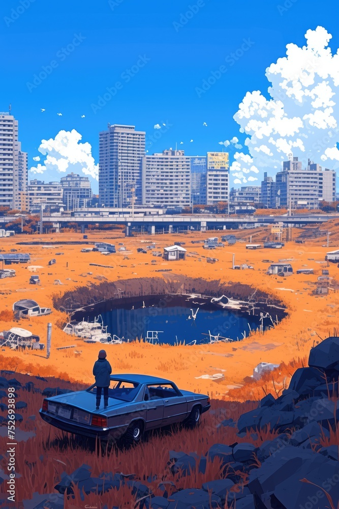 Armageddon background in pixel art style. Stock Illustration | Adobe Stock