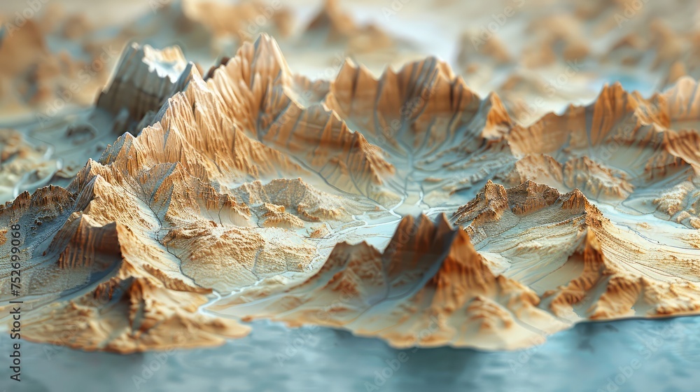 3D topographic map of the alps. add drop shadow and smoothing and ...