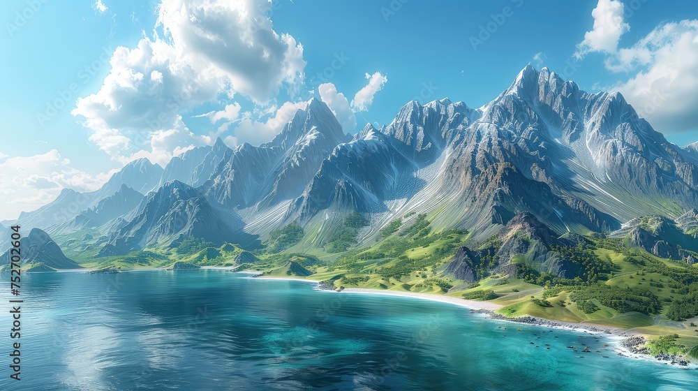 scenic map of Changbai Mountain, with a realistic texture Stock Photo ...