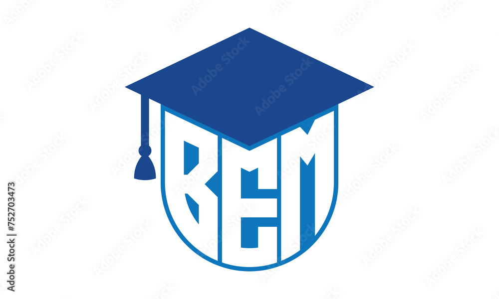 BEM initial letter academic logo design vector template. school college ...