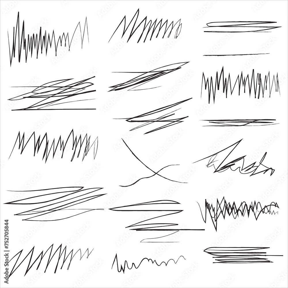 Charcoal scribble stripes and bold strikethroughs. Hand drawn rough ...