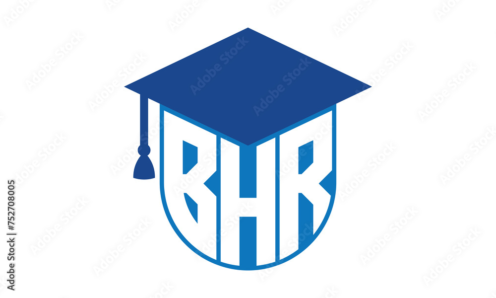 BHR initial letter academic logo design vector template. school college ...