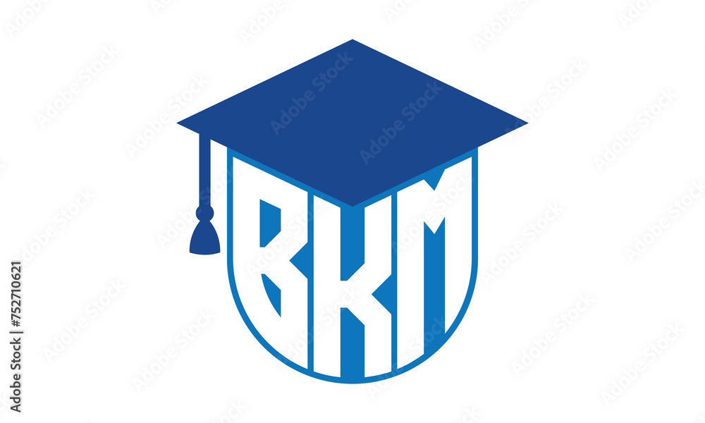 BKM initial letter academic logo design vector template. school college ...