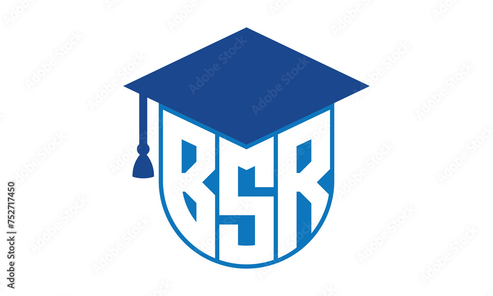 BSR initial letter academic logo design vector template. school college ...