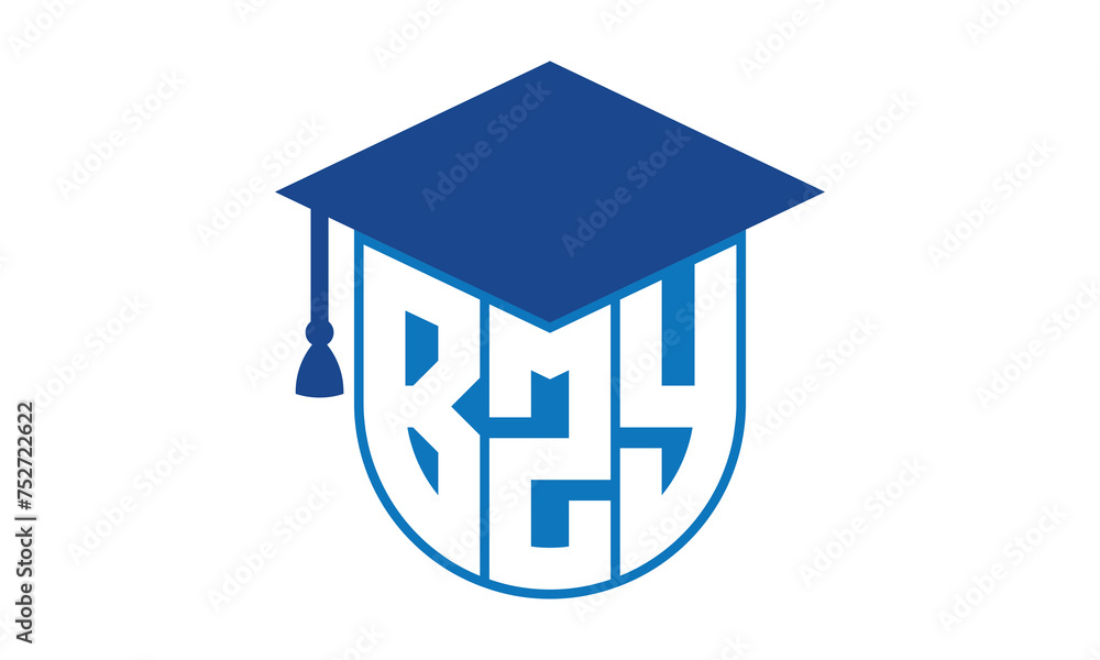 BZY initial letter academic logo design vector template. school college ...