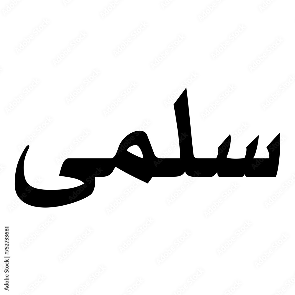 Salma Muslim Girls Name Naskh Font Arabic Calligraphy Stock Vector ...