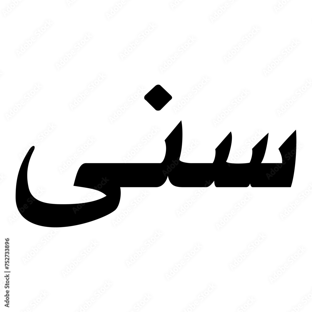 Sanai Muslim Girls Name Naskh Font Arabic Calligraphy Stock Vector ...