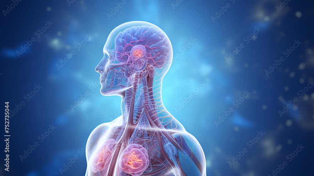 Anatomical diagram of the humanoid cyborg body and artificial ...