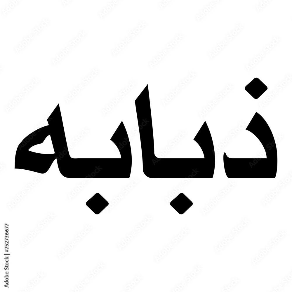 Zababa Muslim Girls Name Naskh Font Arabic Calligraphy Stock Vector ...