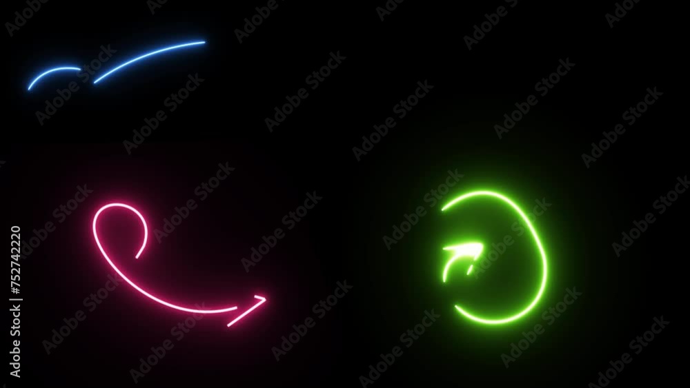 Vidéo Stock Arrows Animated Arrow Pointer Loops Blue Neon Futuristic ...