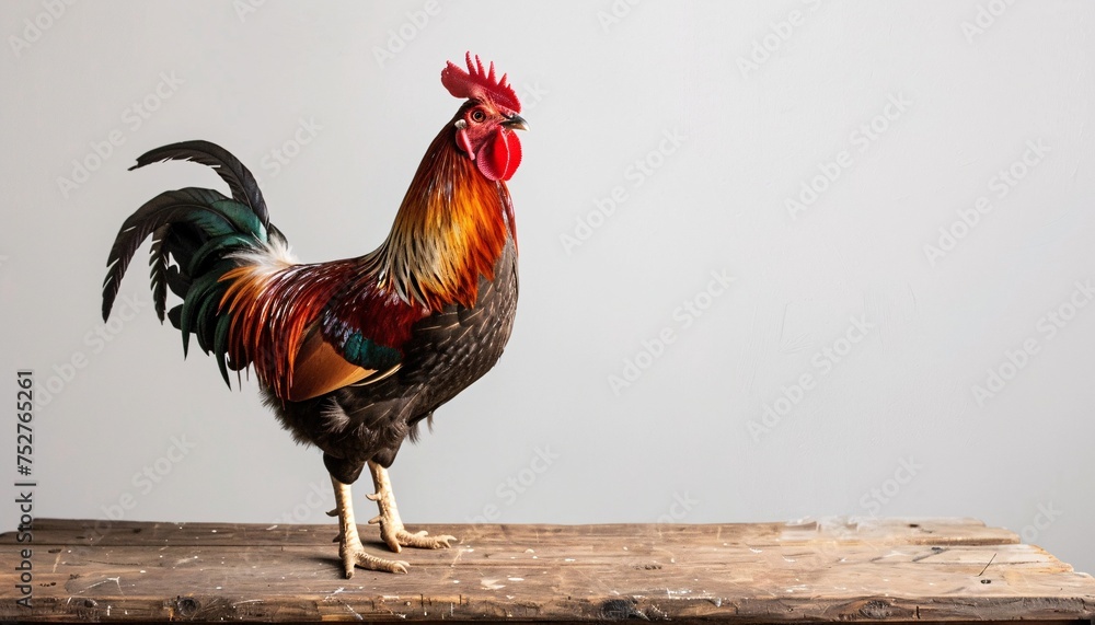Chicken of the Month - A vibrant rooster with a colorful plumage stands ...