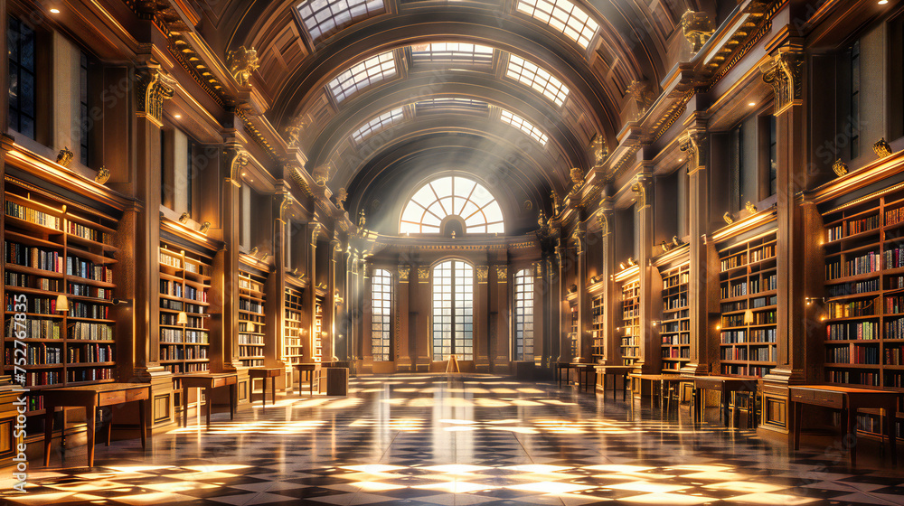 Baroque Elegance in an Ancient Library, Majestic Ceilings and Historic ...