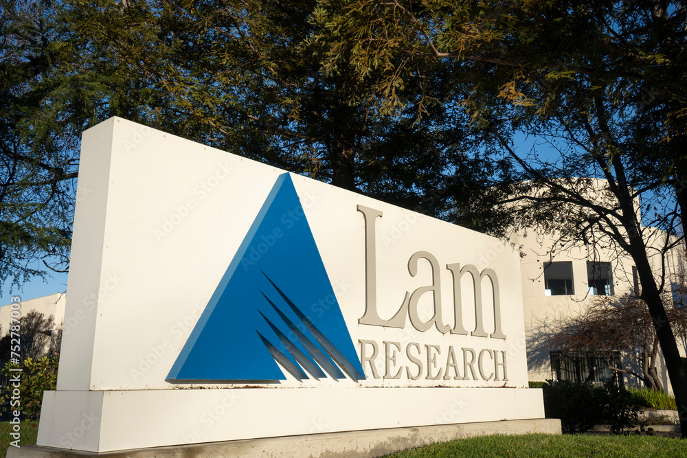 Fremont, CA, USA - Feb 21, 2024: Closeup of the Lam Research sign seen ...