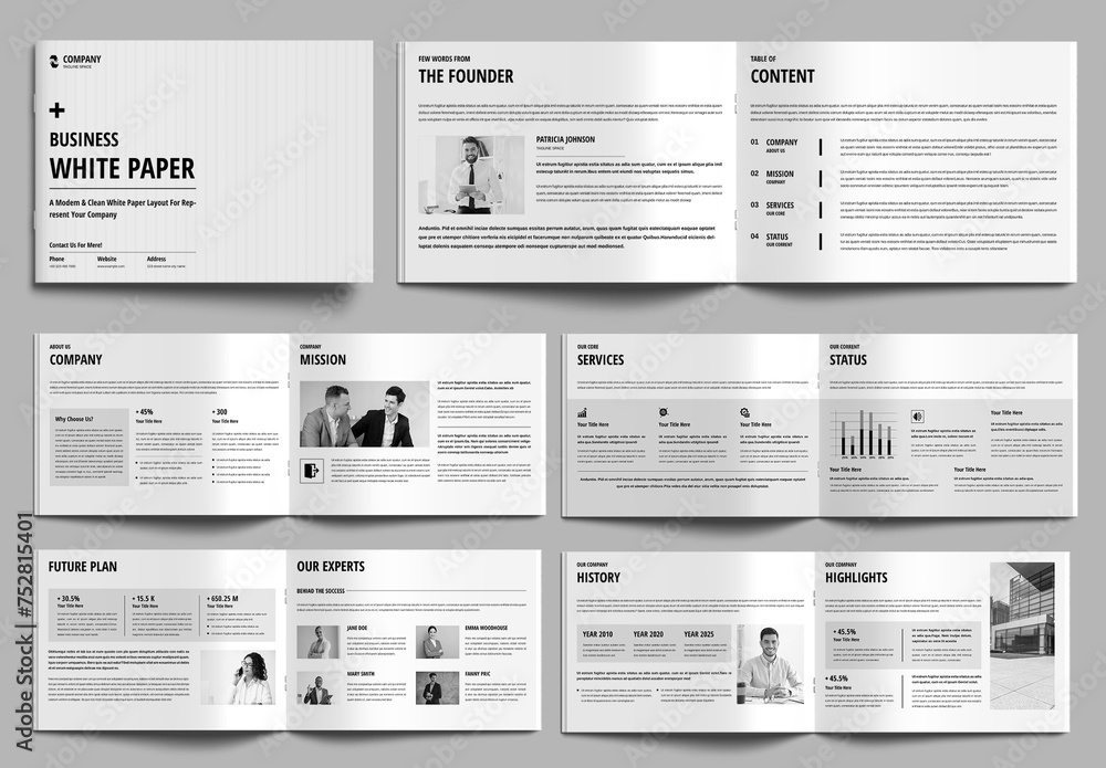 White Paper Layout Design Stock Template | Adobe Stock