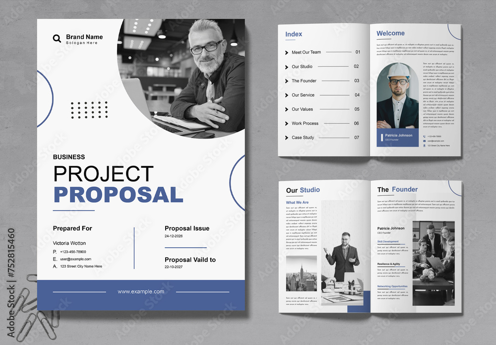 Project Proposal Business Brochure Layout Stock Template | Adobe Stock