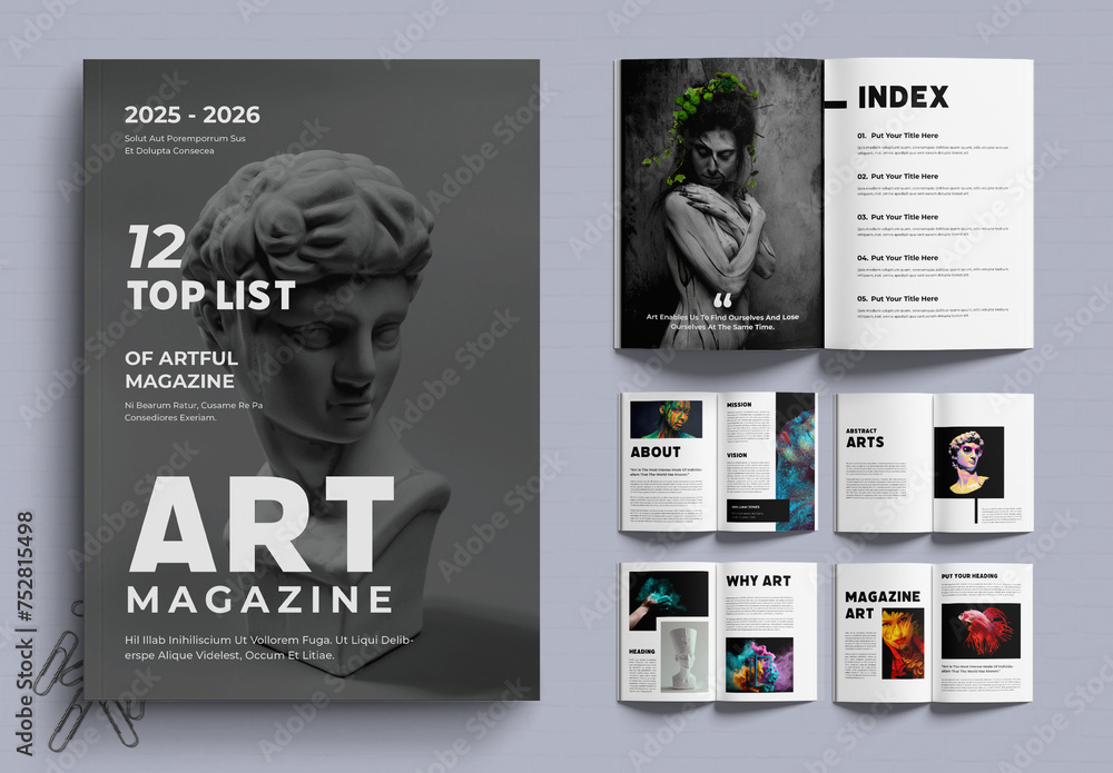 Minimal Art Magazine Stock Template | Adobe Stock