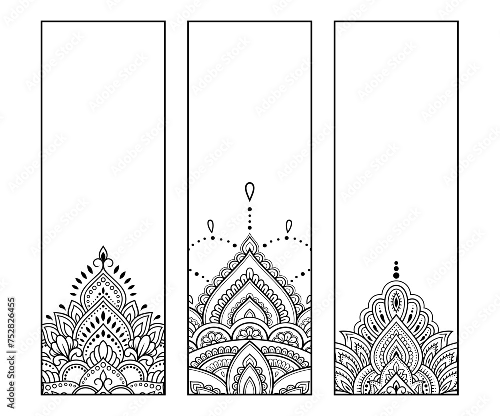 Printable bookmark for book - coloring. Set of black and white labels ...