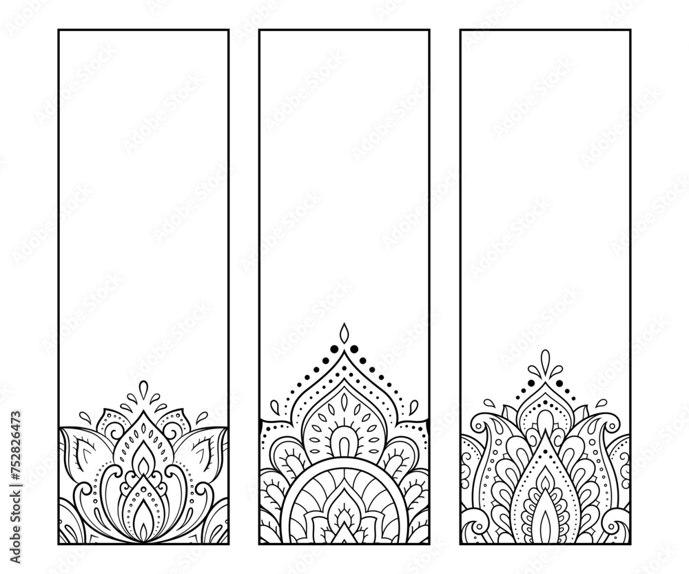Printable bookmark for book - coloring. Set of black and white labels ...