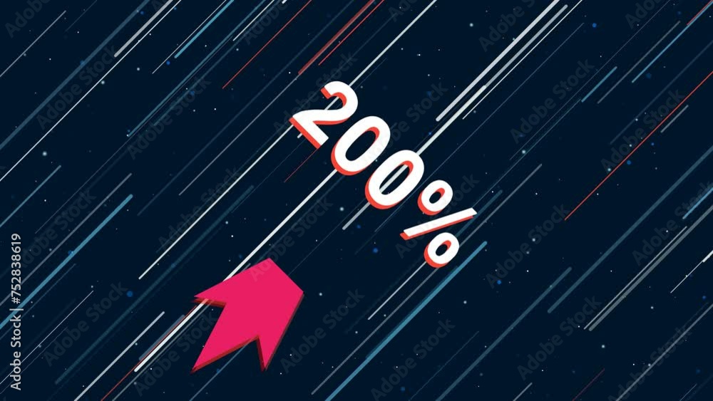 Vidéo Stock 200 percent symbol flies through the universe on a jet ...