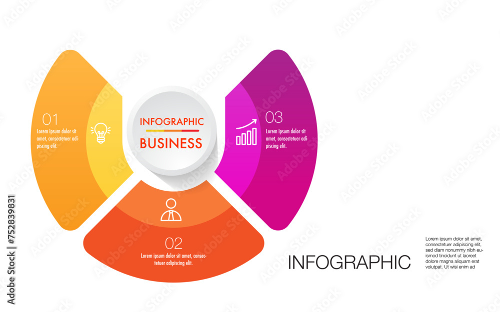 Infographic template 3 step analysis for marketing can apply diagram ...