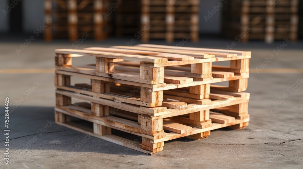 Wooden Pallets. Wooden pallets Stacked upon each other. Transportation ...