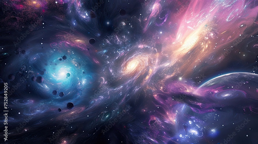 Space background with galaxy. Celestial wonders, cosmic beauty ...