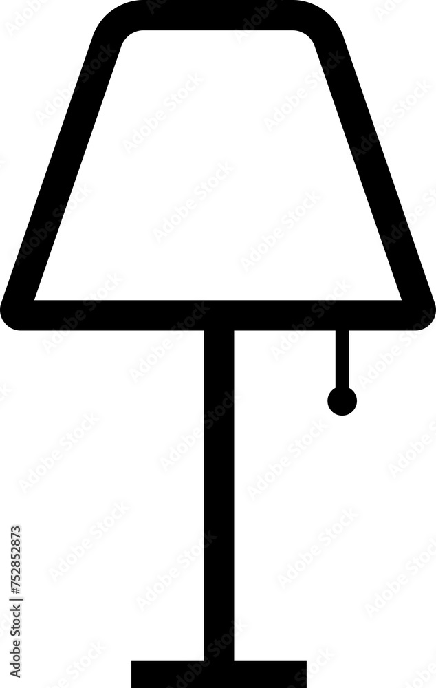 Desk Lamp Icon Outline on transparent background. Minimalist Lighting ...