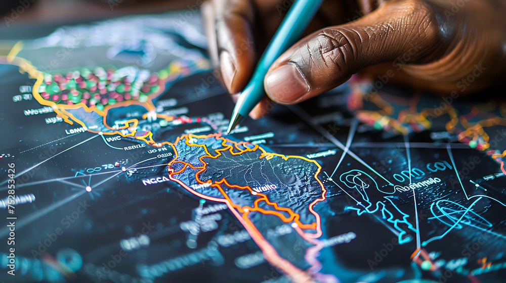 Zoomed-in image of a hand crafting a mind map on sustainable practices ...