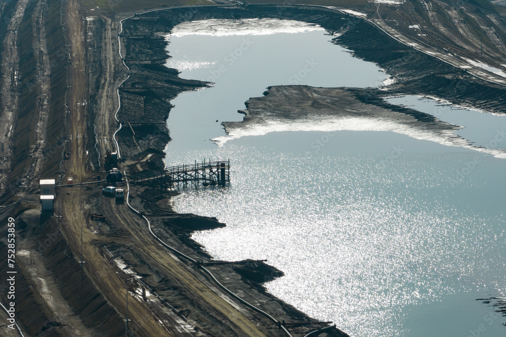 Settling tanks and clarifiers are on wastewater treatment plant ...