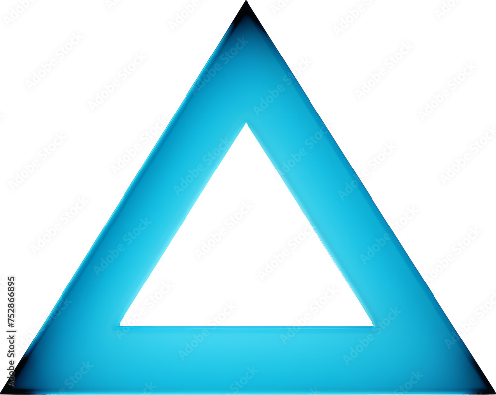 blue triagle sign isolated on white or transparent background ...