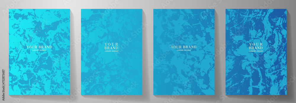 Premium blue cover design set. Luxury vector template for cover design ...