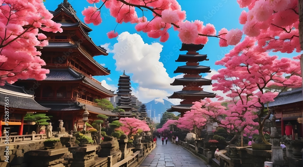 chinese temple in spring, From the bustling streets of Tokyo to the ...