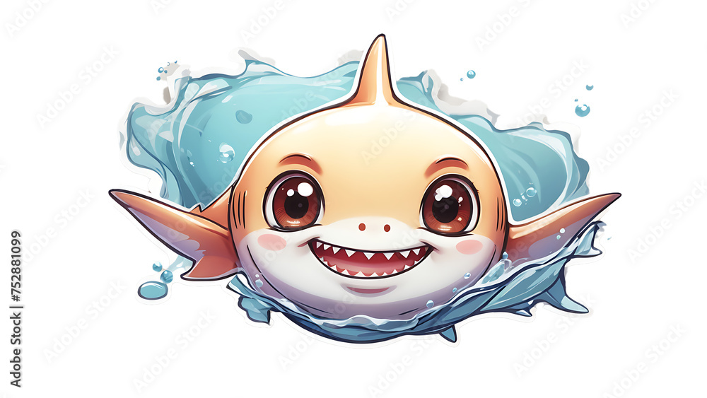 Shark isolated underwater in blue ocean, vector illustration of marine ...