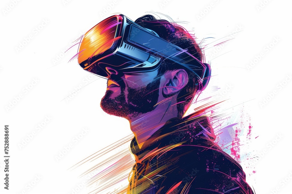 VR Endorsement Mixed Virtual Reality Goggles for Observation. Augmented ...