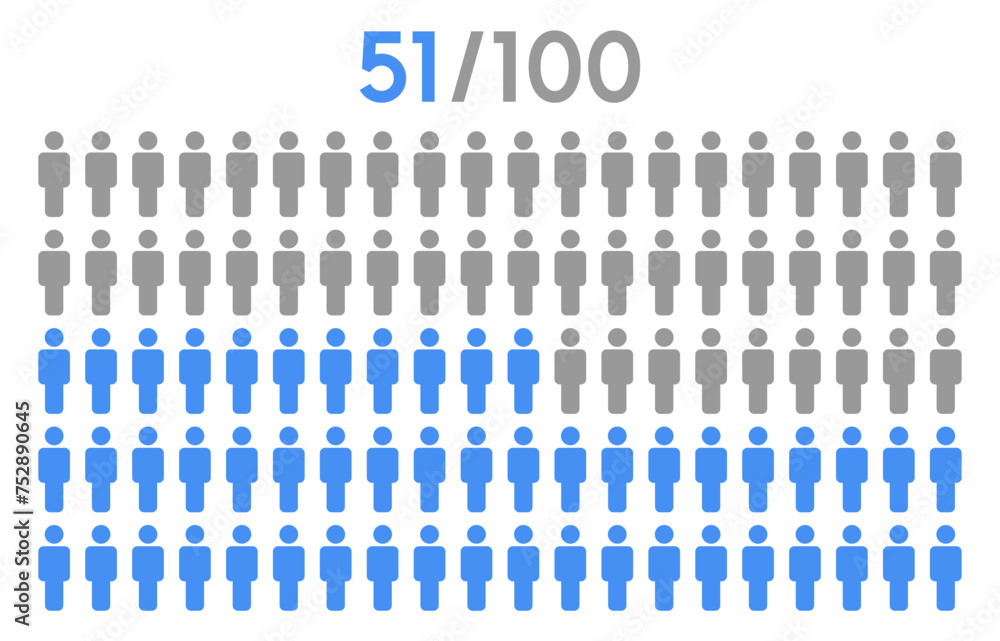 51 percent people icon graphic vector,man pictogram concept,people ...