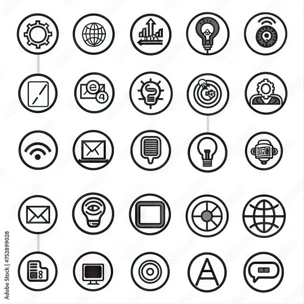 Tech Tokens - Iconic Signifiers. Sticker Collection. Multiple. Vector ...